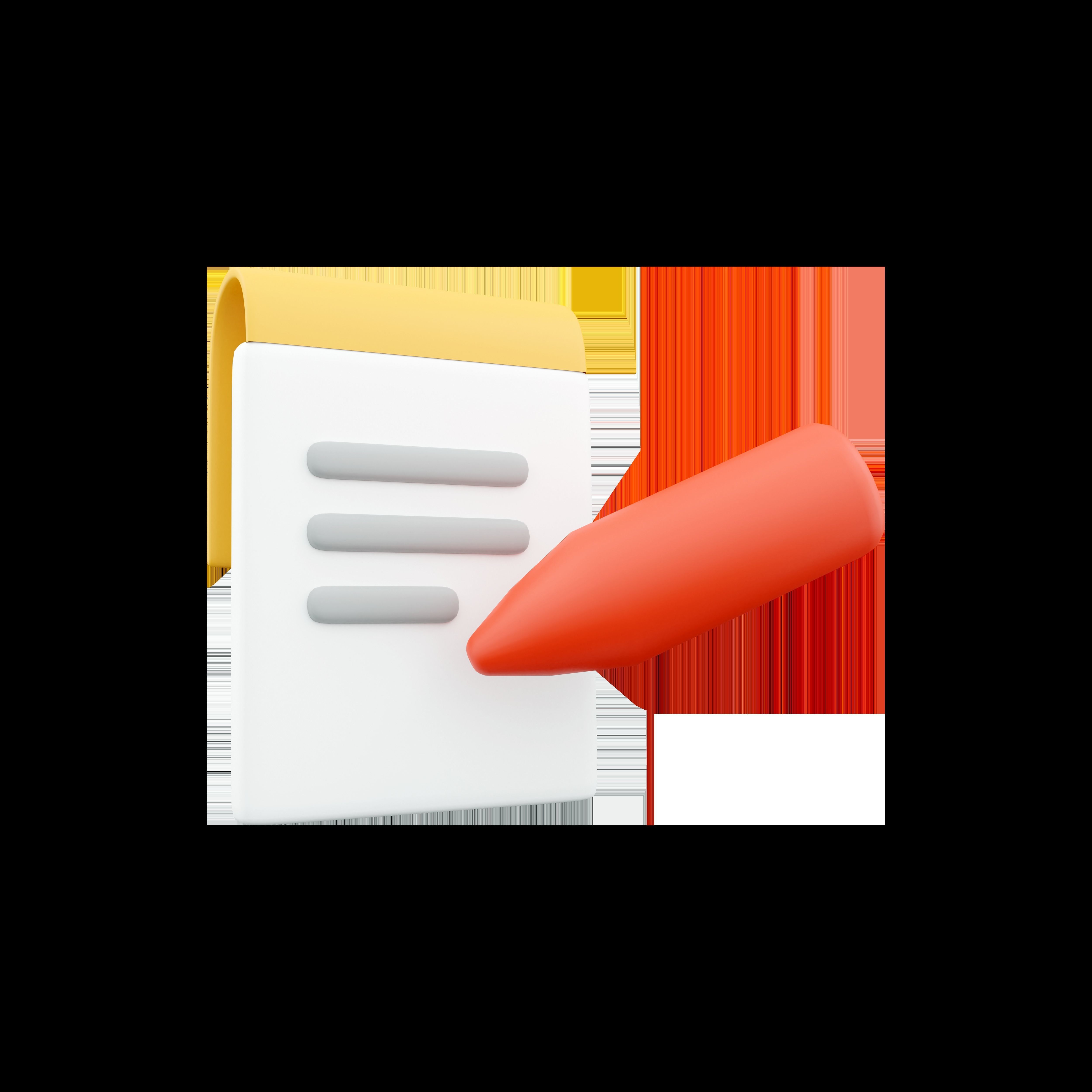 3d stick note with a pen 3D model | CGTrader