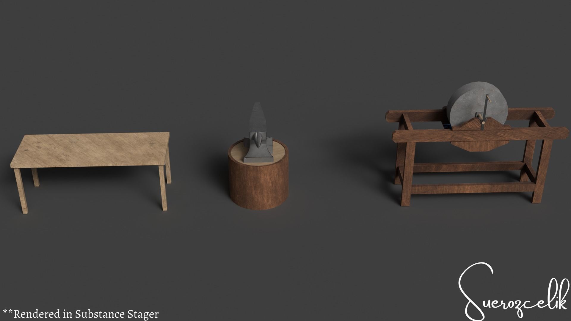 3D model Medieval Blacksmith Set VR / AR / low-poly | CGTrader