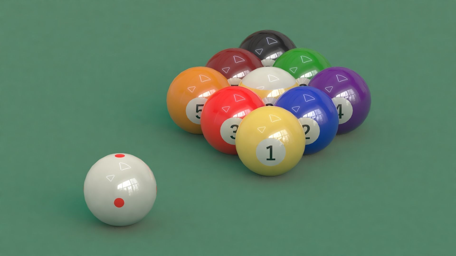 Billiard - pool table with pool cue wall rack and billiard balls 3D Model Collection | CGTrader