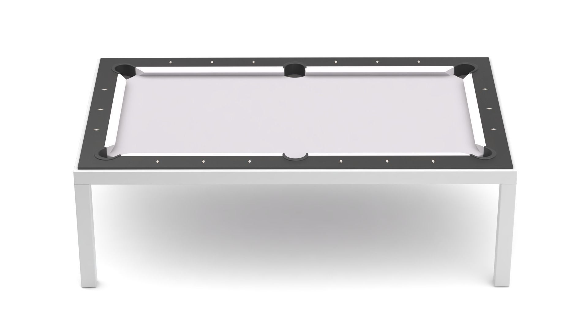 Billiard - pool table with pool cue wall rack and billiard balls 3D ...