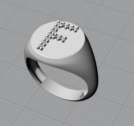 ring with letter F 3D model 3D printable | CGTrader