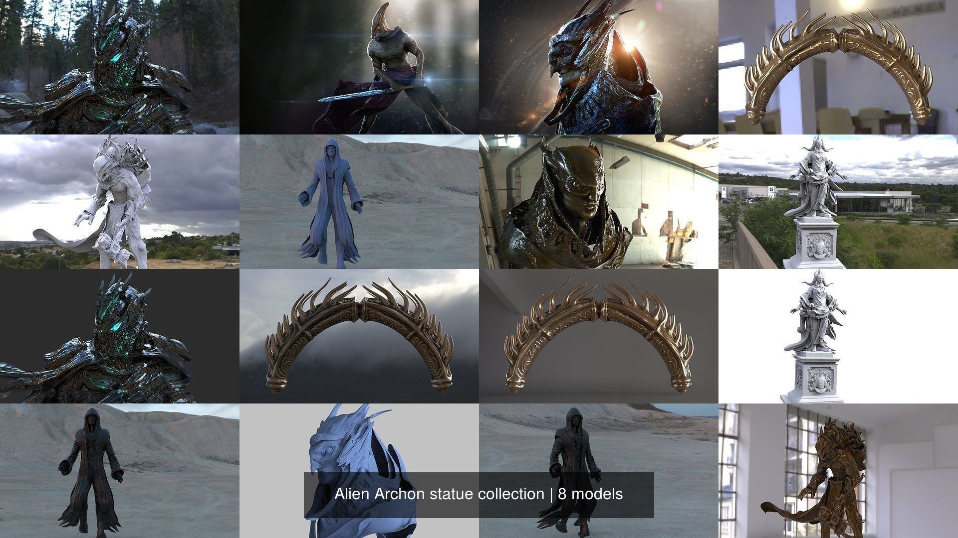 Alien Archon statue collection | CGTrader