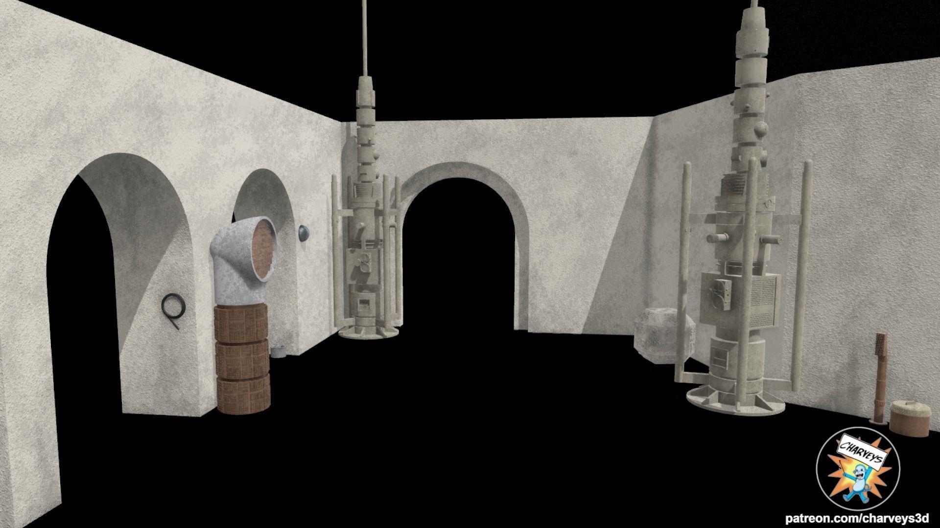 Star Wars Mos Eisley Alleyway Spaceport Speeders Diorama 3D model 3D ...