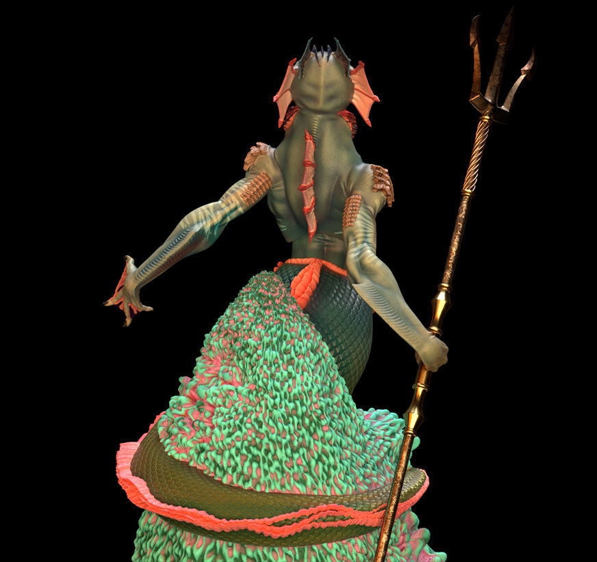 Triton - Merman Statue 3D model 3D printable | CGTrader