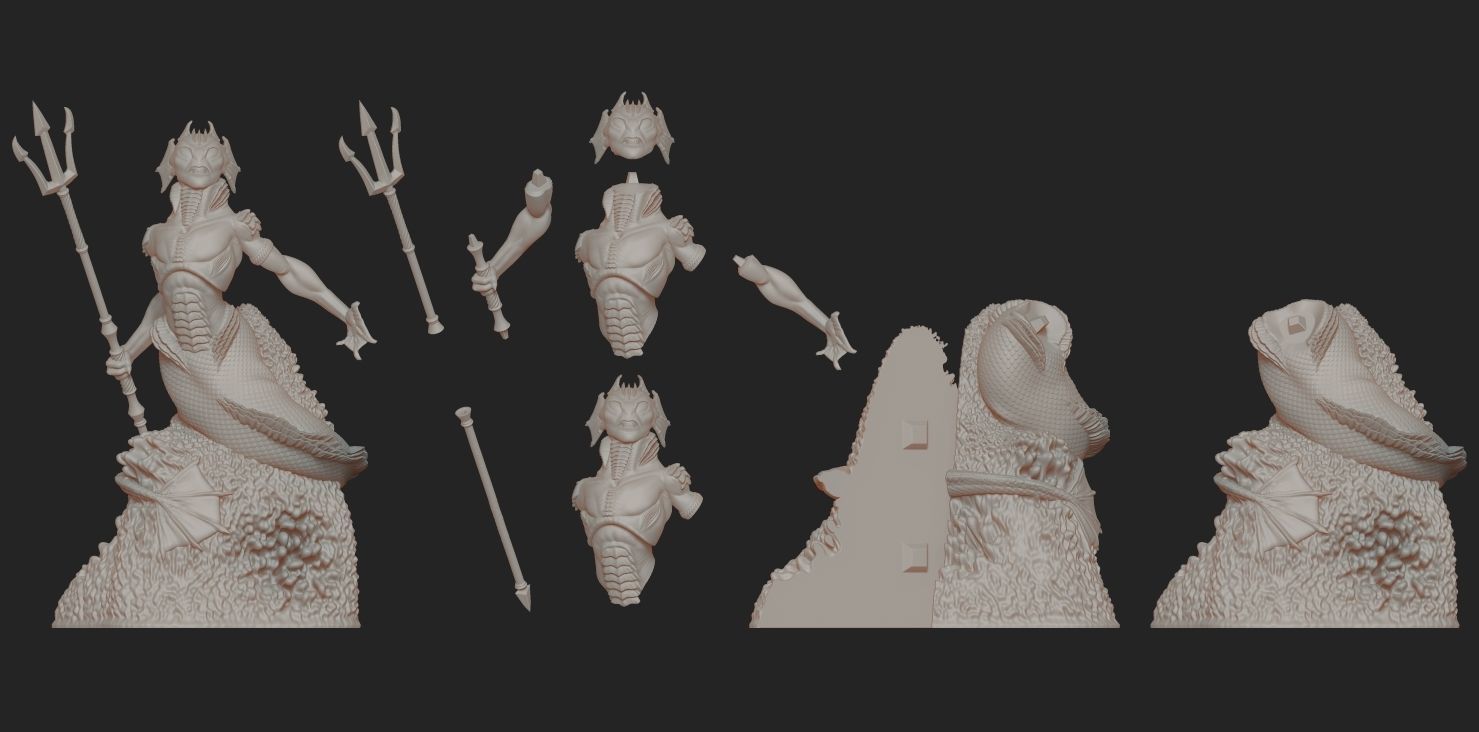 Triton - Merman Statue 3D model 3D printable | CGTrader