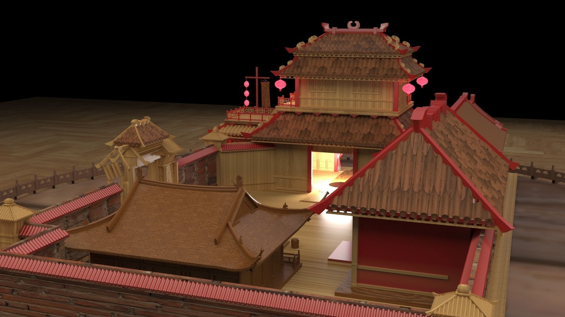 Chinese ancient courtyard house 3D model | CGTrader