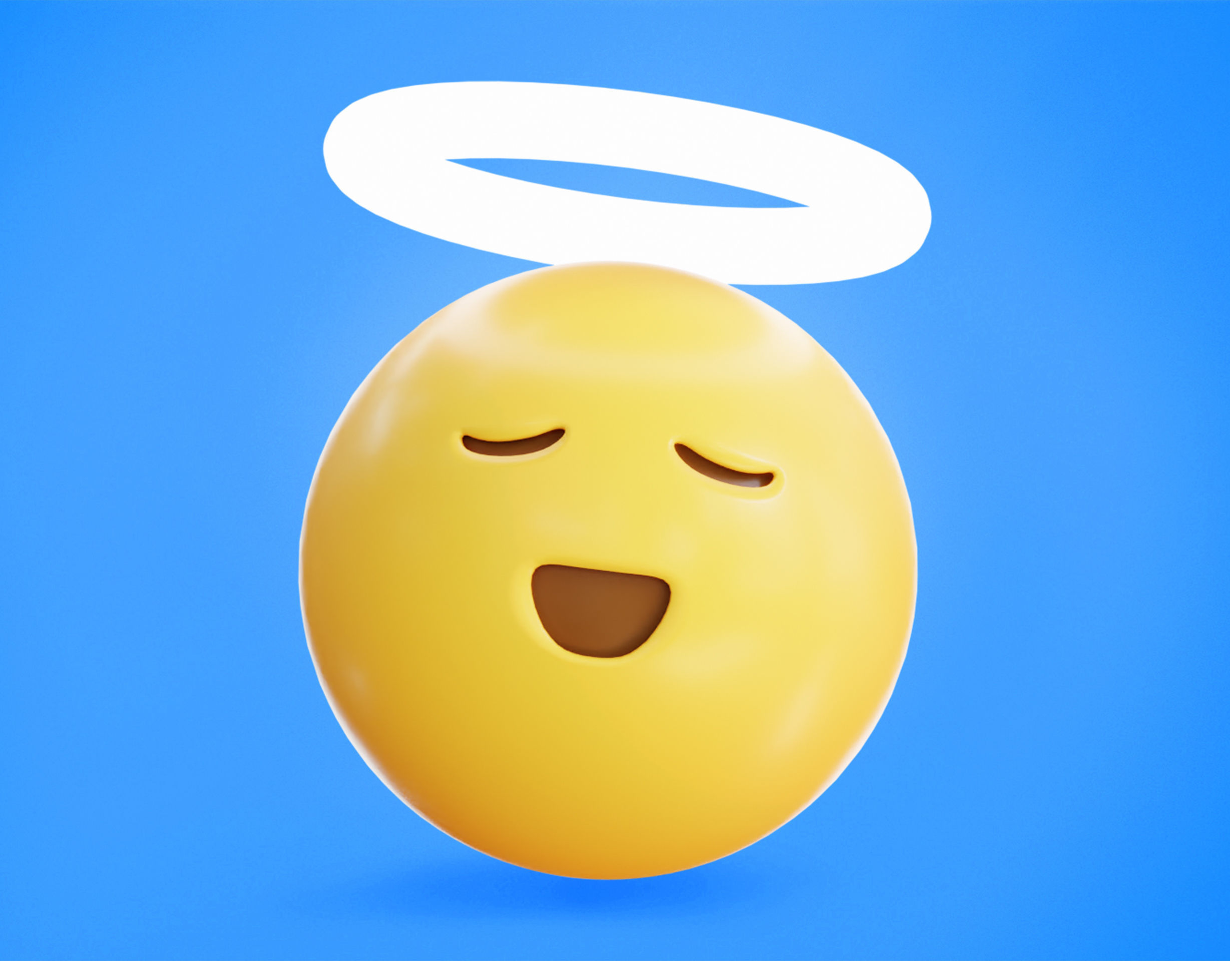 3D model Smiling face with Halo Animated Emoji Animated Emoji VR / AR ...