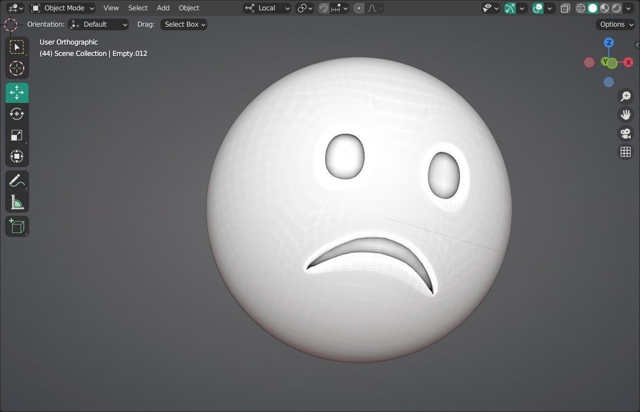 3D model Frowning face Animated Emoji Animated Emoji VR / AR / low-poly ...