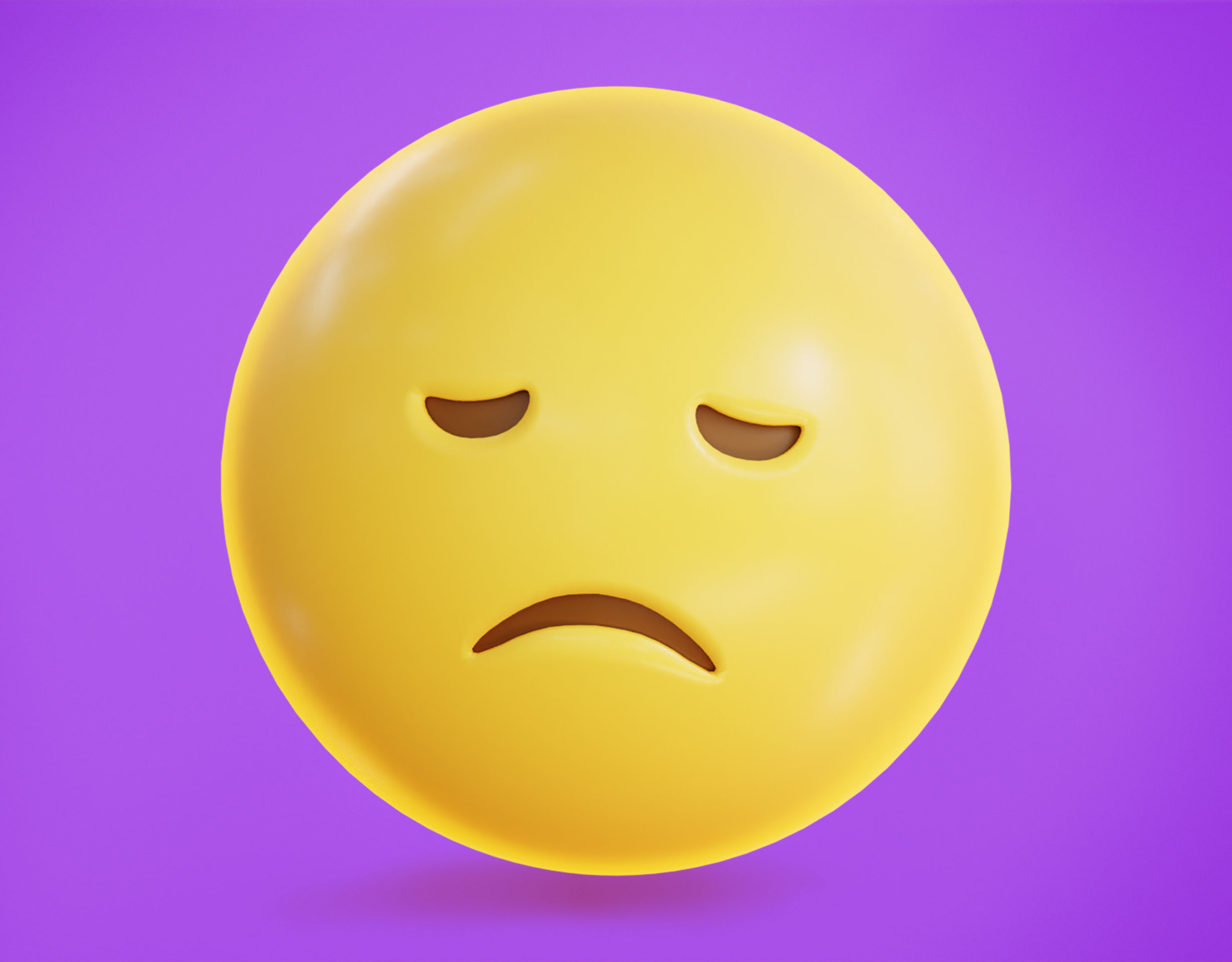 3D model Frowning face Animated Emoji Animated Emoji VR / AR / low-poly ...