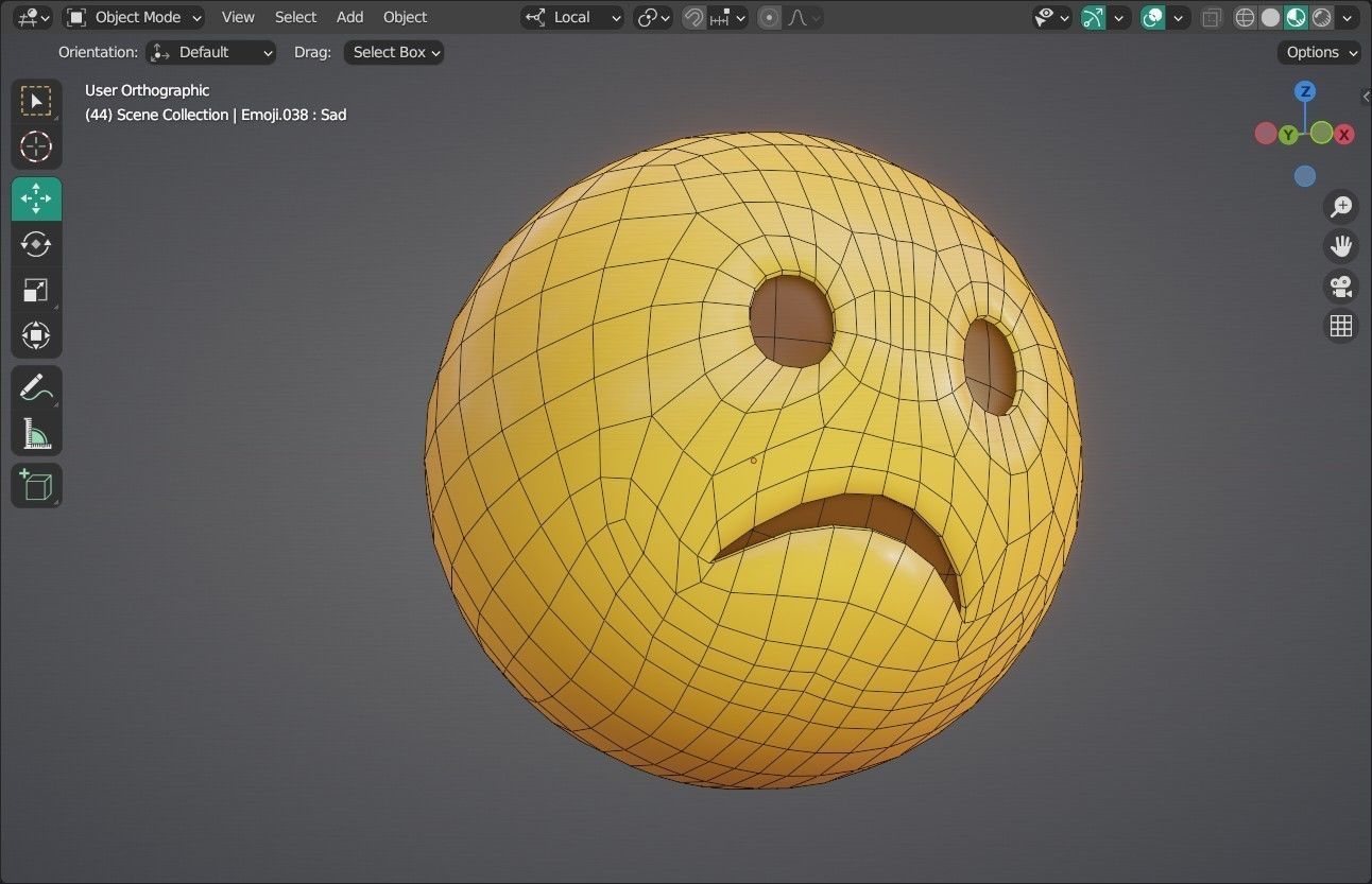 3D model Frowning face Animated Emoji Animated Emoji VR / AR / low-poly ...