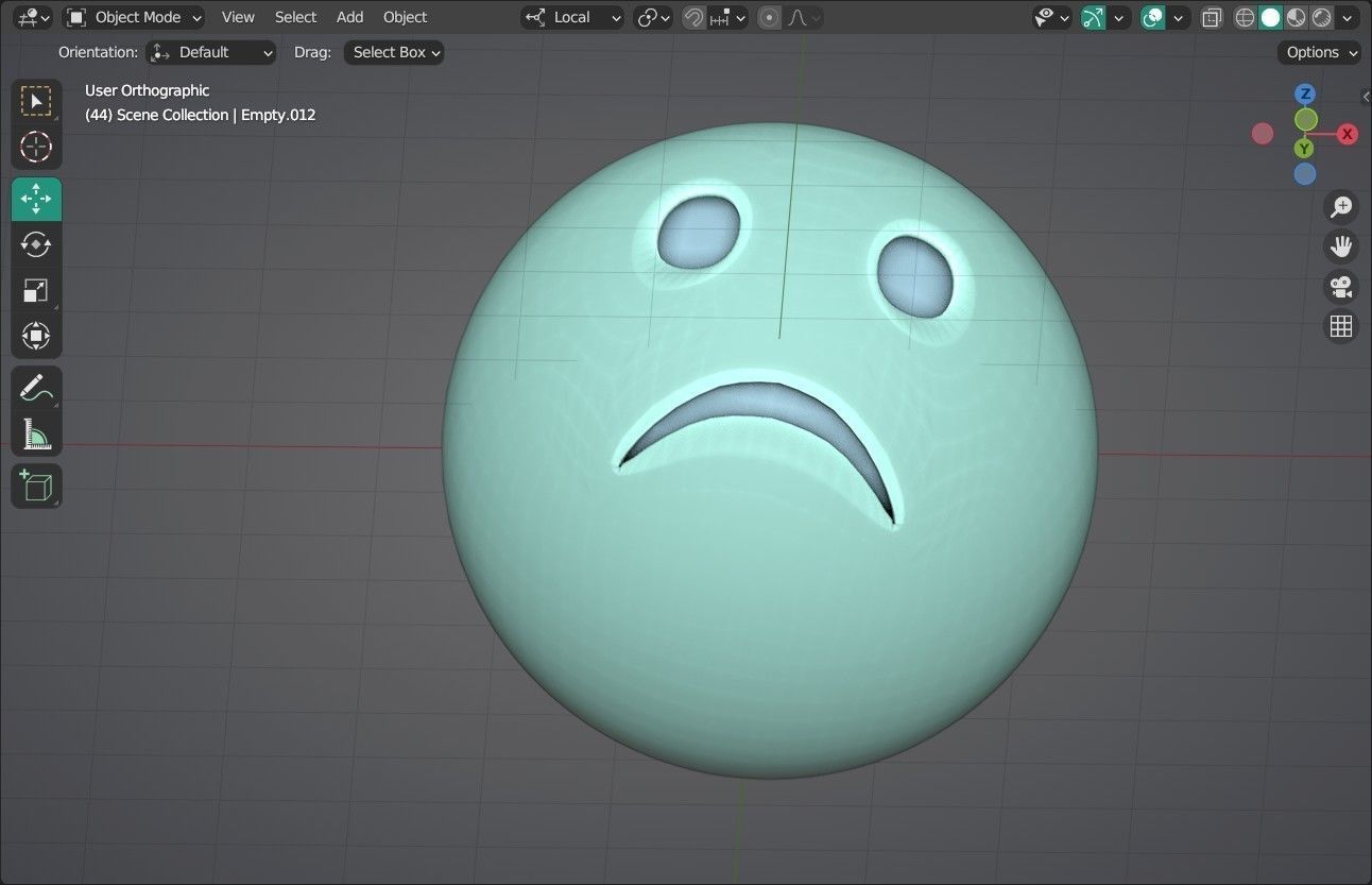 3D model Frowning face Animated Emoji Animated Emoji VR / AR / low-poly ...