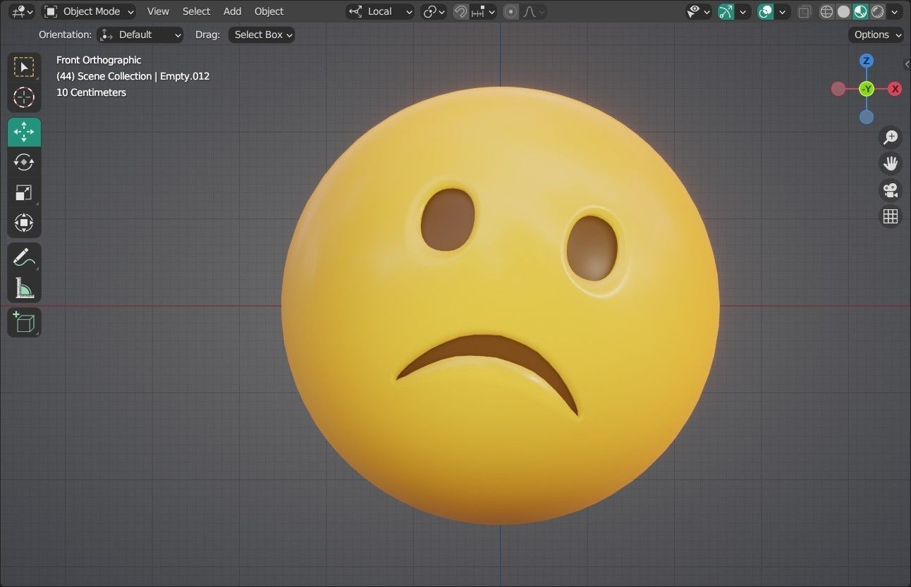 3D model Frowning face Animated Emoji Animated Emoji VR / AR / low-poly ...