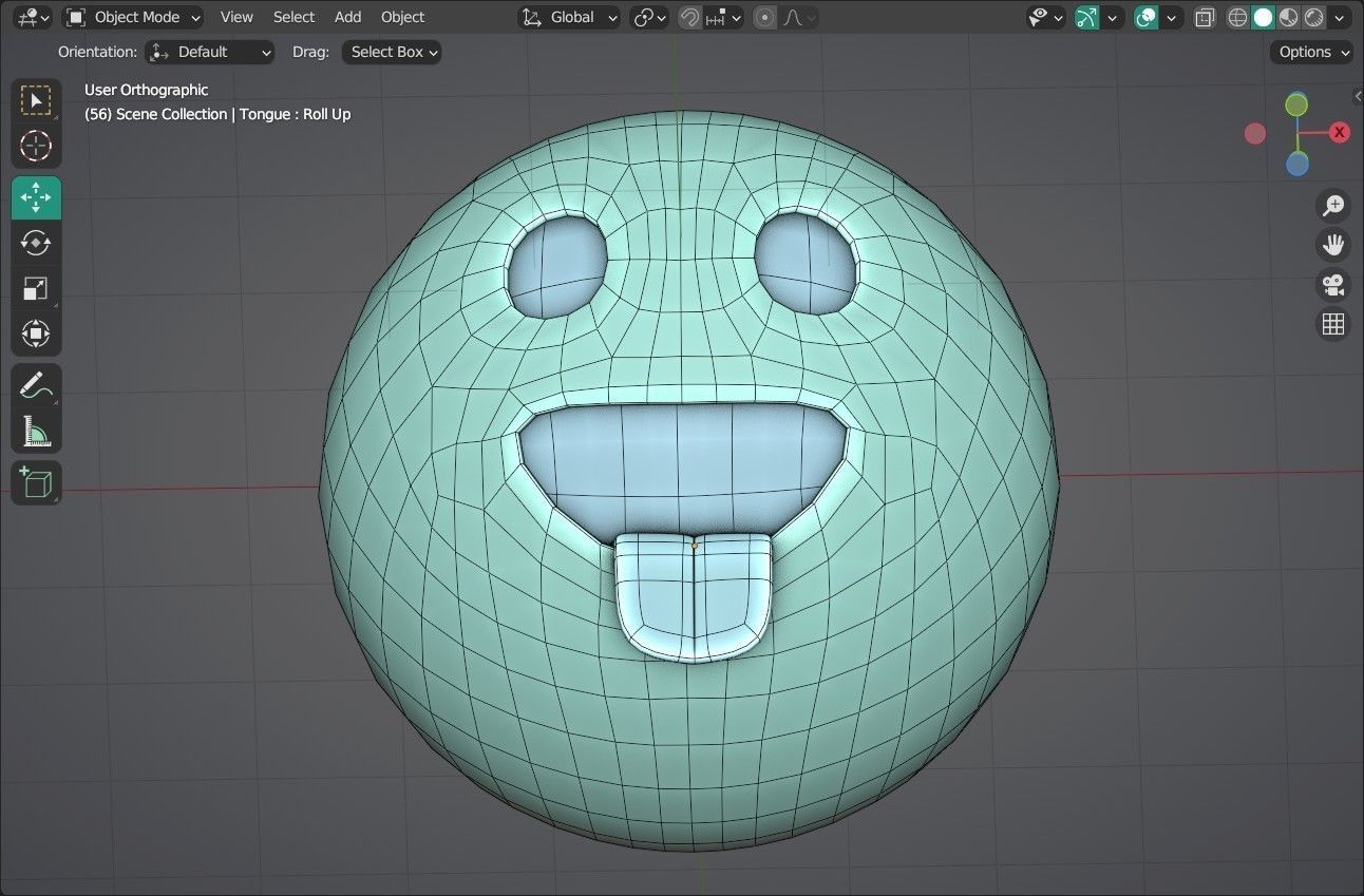 3D model face with Stuck out Tongue Animated Emoji VR / AR / low-poly ...