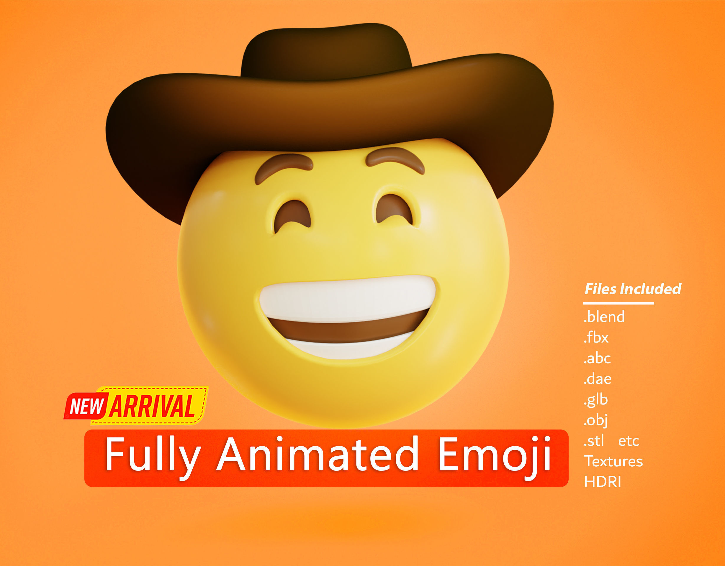 3D model Cowboy face Animated Emoji VR / AR / low-poly | CGTrader