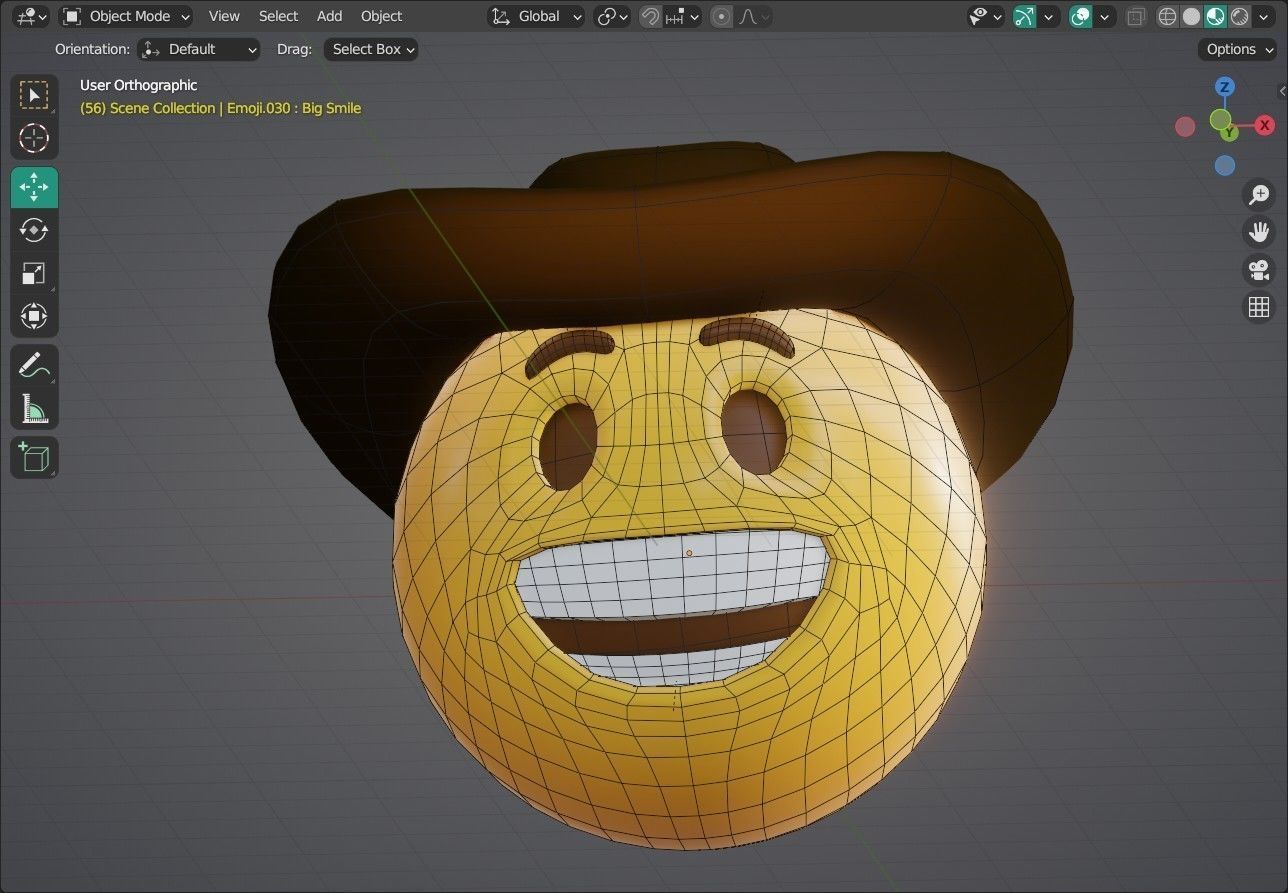 3D model Cowboy face Animated Emoji VR / AR / low-poly | CGTrader