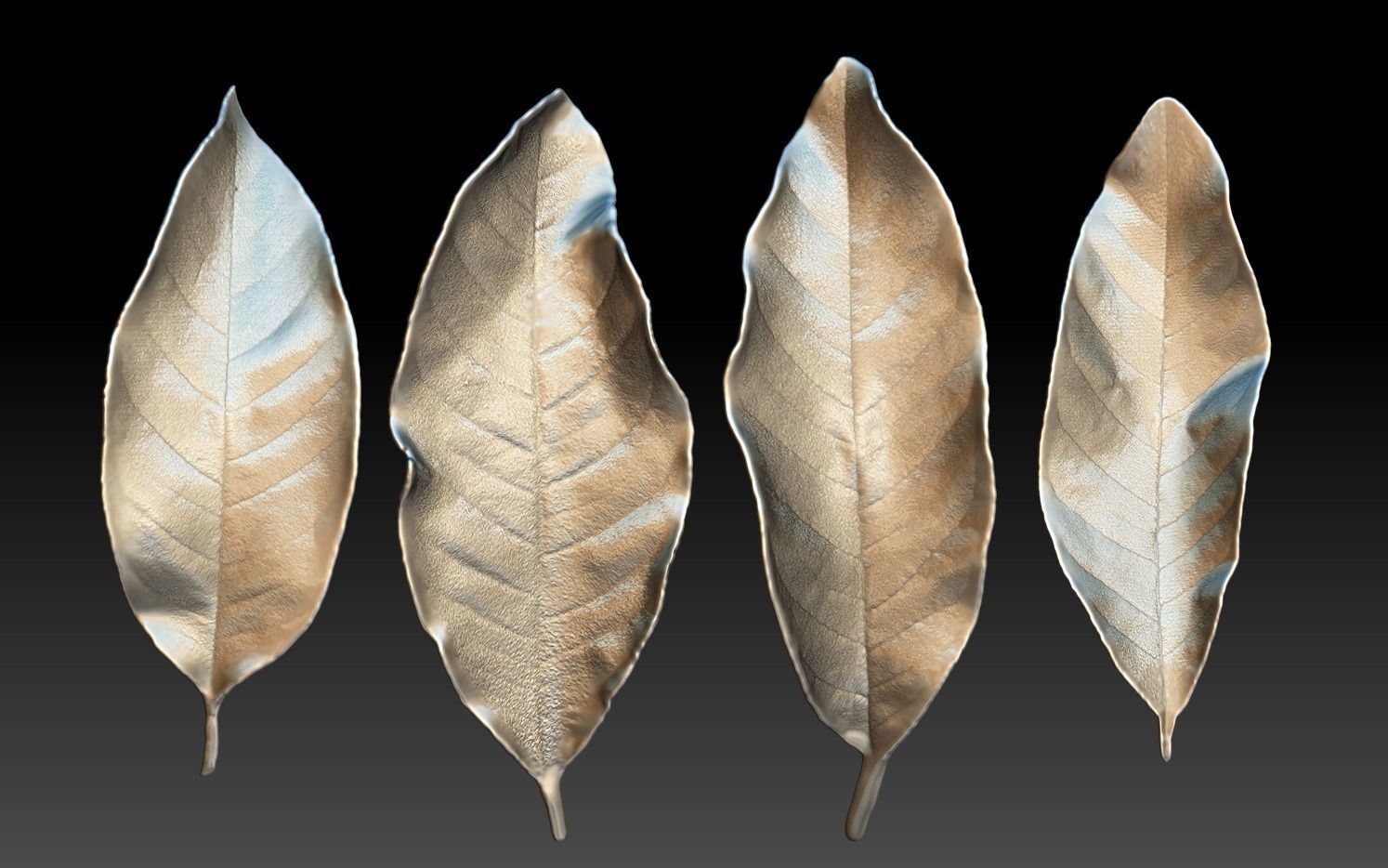 3D-printed leaves STL 3D model 3D printable | CGTrader