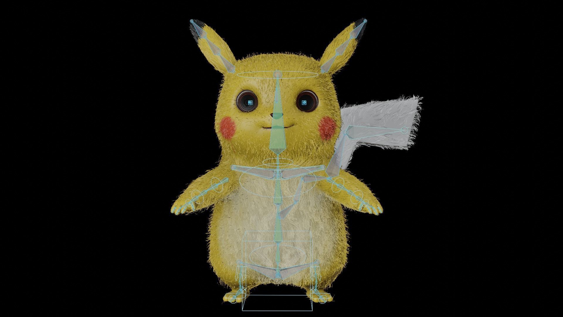 Pikachu Model With Fur 3D model rigged | CGTrader