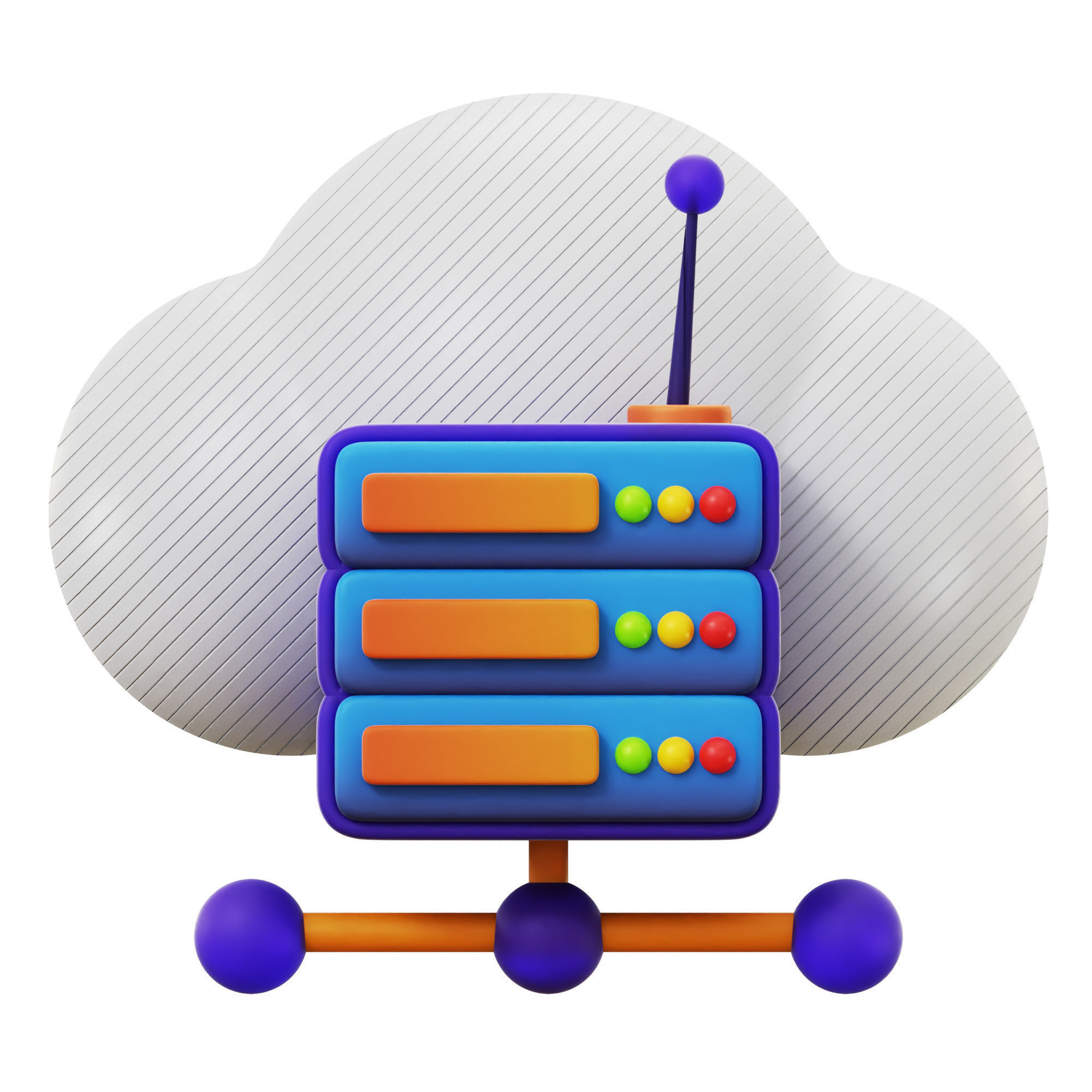 3D model 3D Cloud Server VR / AR / low-poly | CGTrader