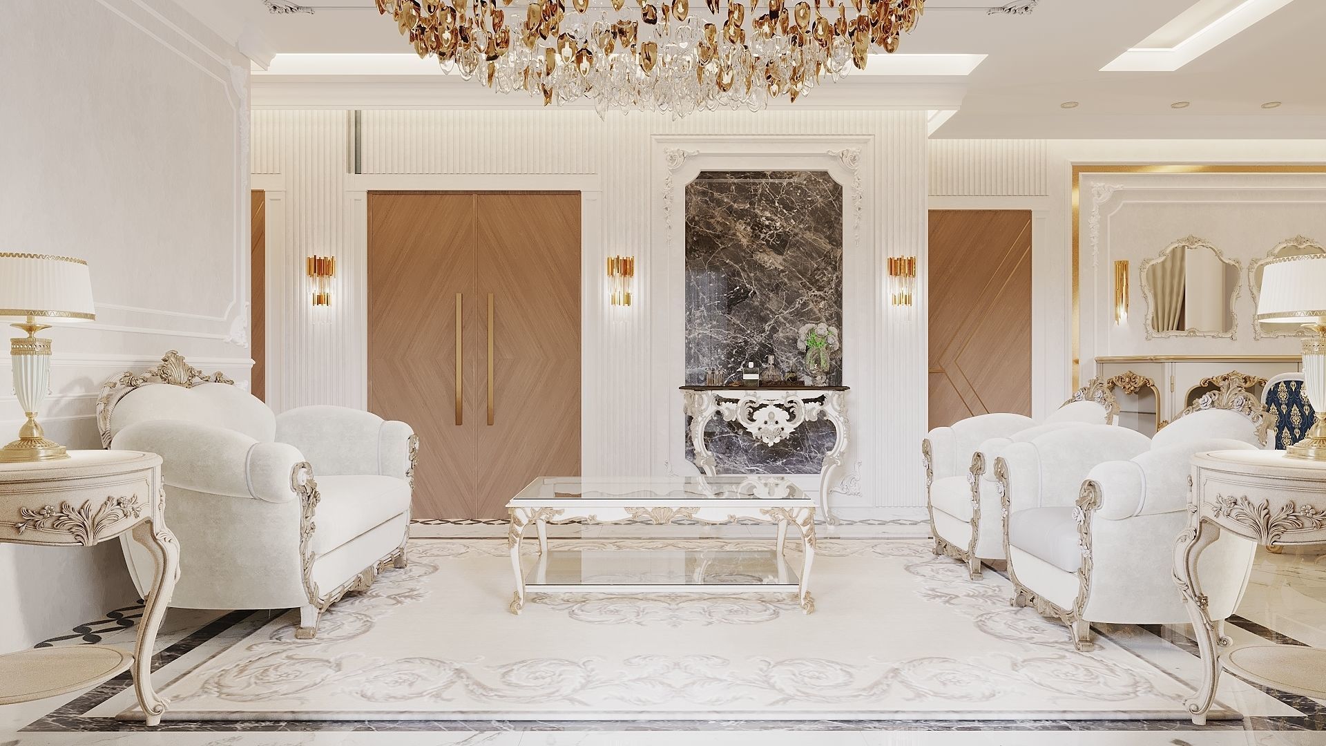 classic Reception and Dinning Room 3D model | CGTrader