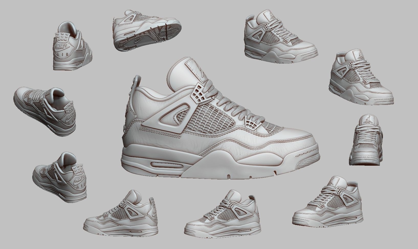 Air Jordan 4 shoe 3D model 3D printable | CGTrader