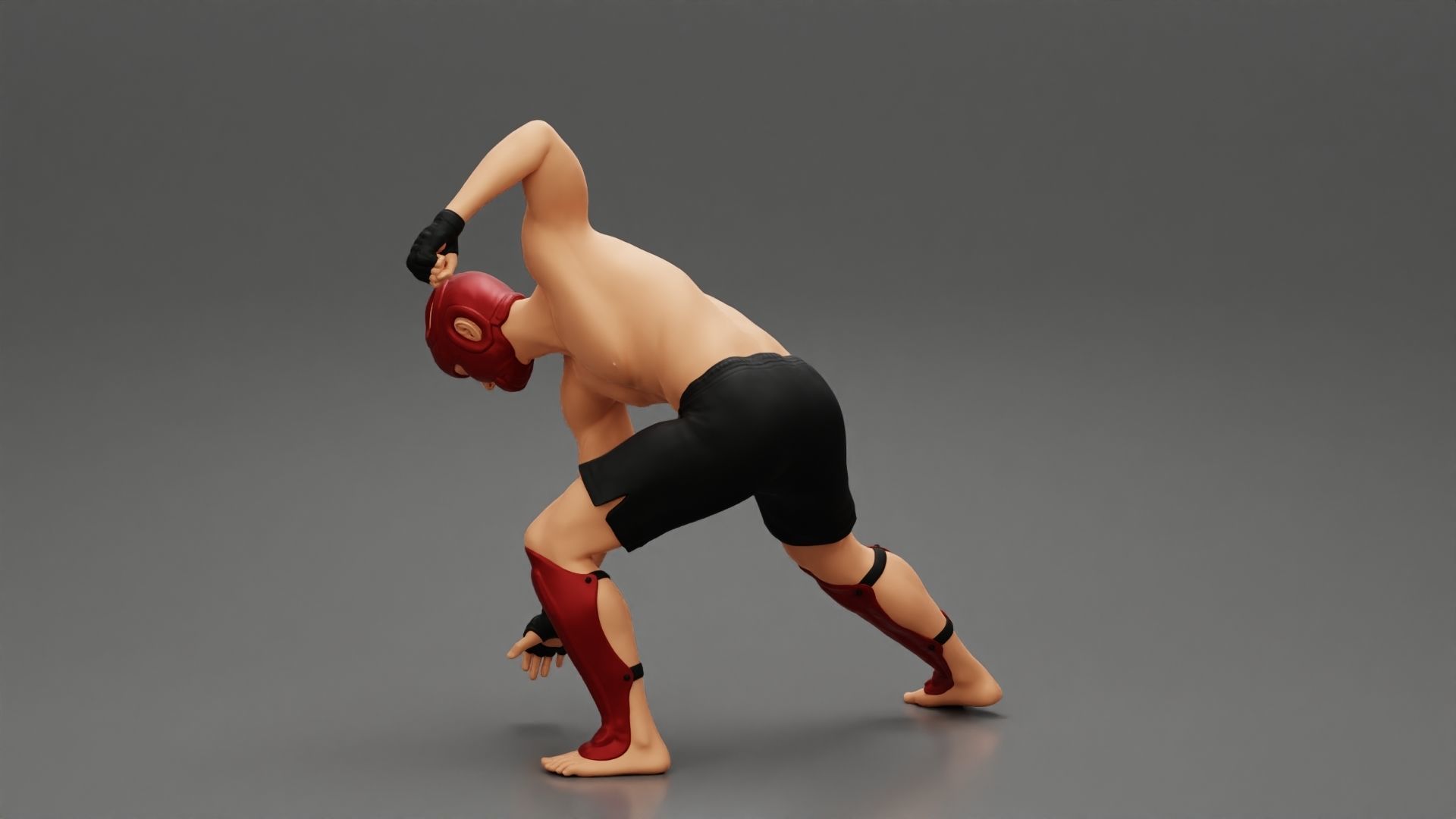 mma fighter player in a fighting pose 3D model 3D printable | CGTrader
