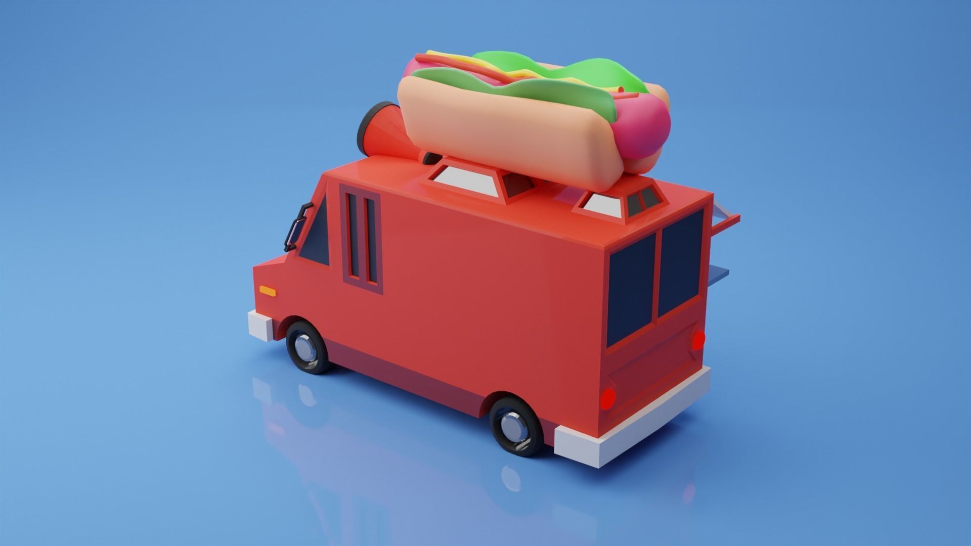 Low-poly Food Truck Model 3D model | CGTrader