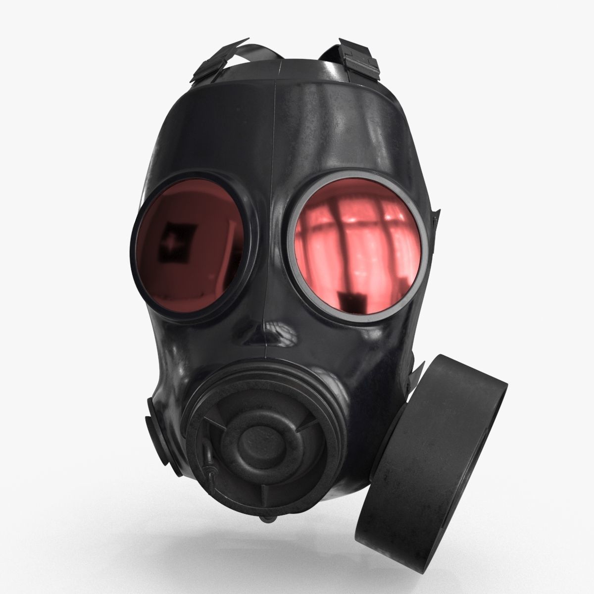 3D model Gas Mask Red Mirrored VR / AR / low-poly | CGTrader