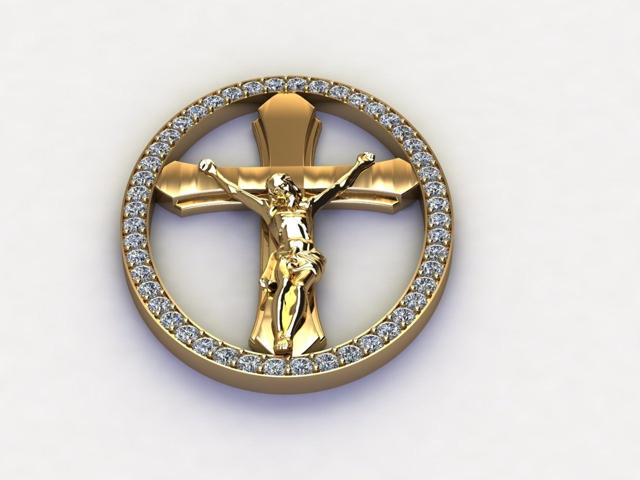 Cross Jesus Christ Pendant Cad P7 3D model 3D printable | CGTrader