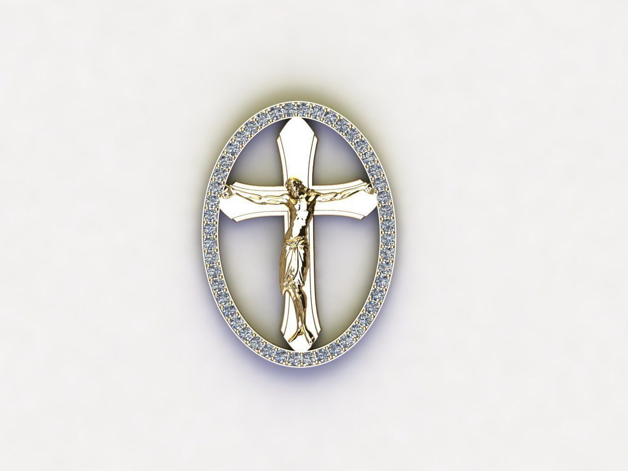 Cross Jesus Christ Pendant Cad P6 3D model 3D printable | CGTrader