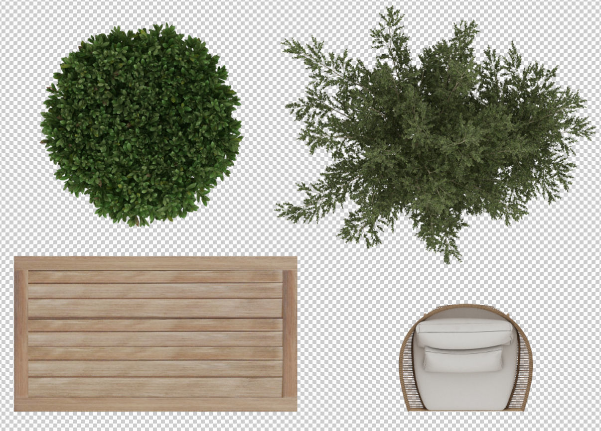 Free Plants and Outside Furniture TopViews plans PNG PSD PDF free ...