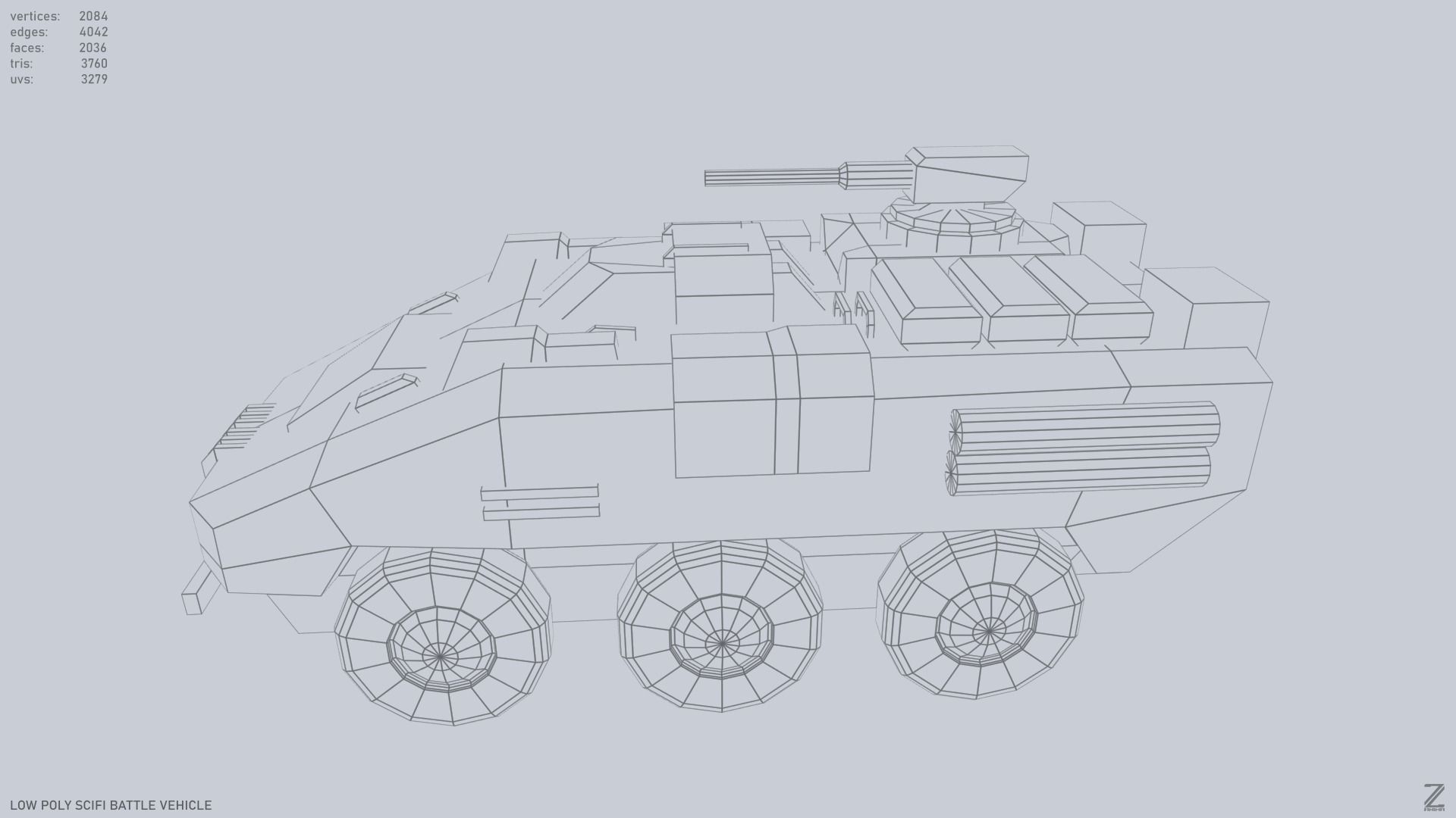 3D model Low poly scifi battle vehicle VR / AR / low-poly | CGTrader