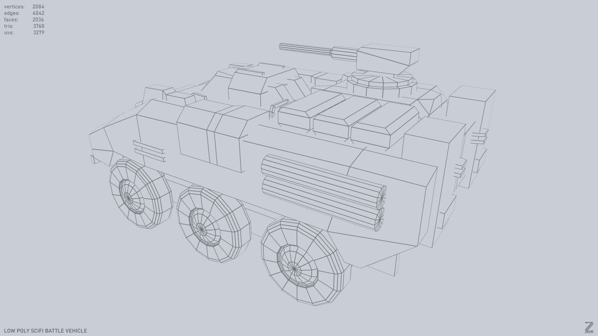 3D model Low poly scifi battle vehicle VR / AR / low-poly | CGTrader