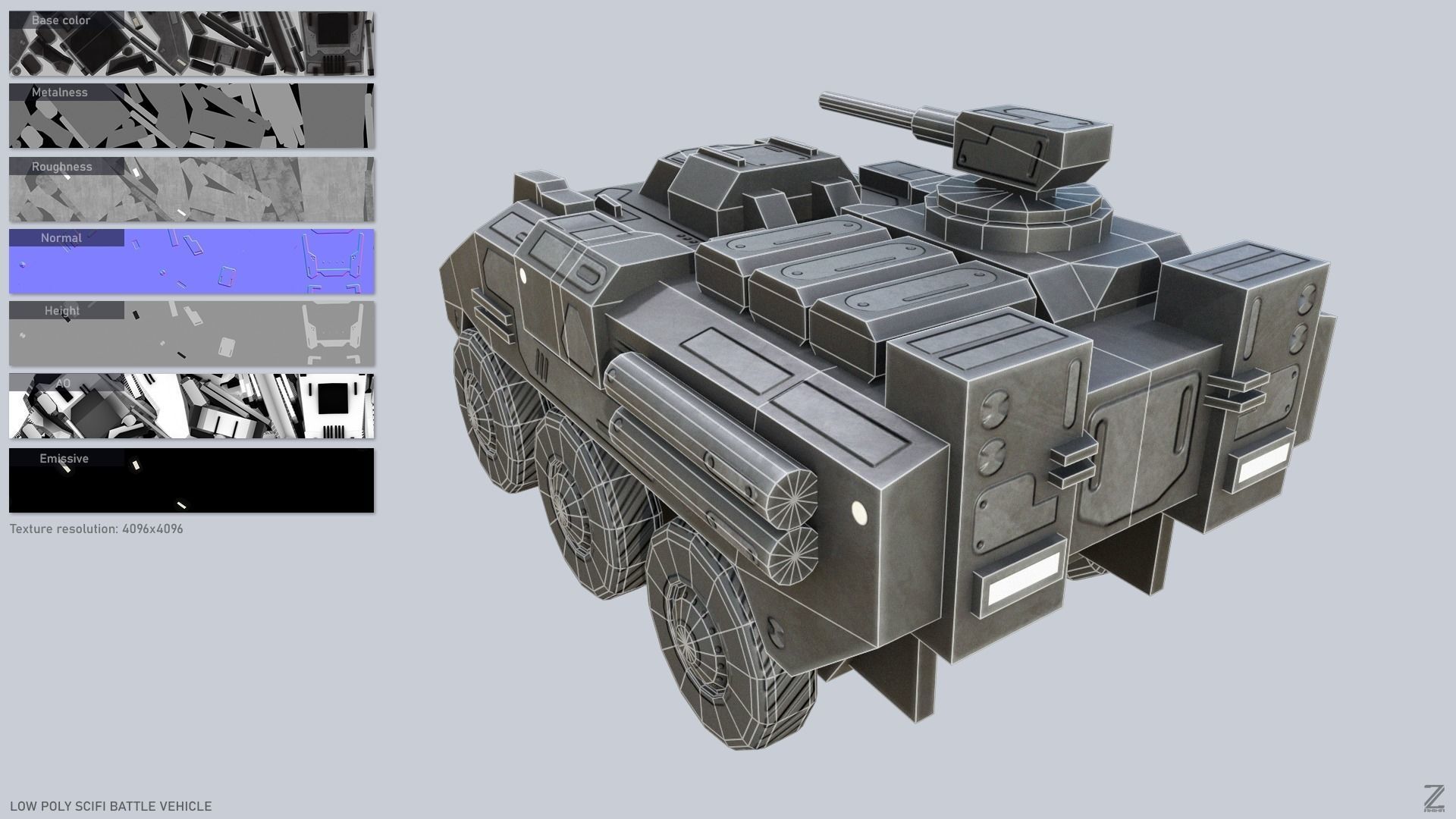 3D model Low poly scifi battle vehicle VR / AR / low-poly | CGTrader