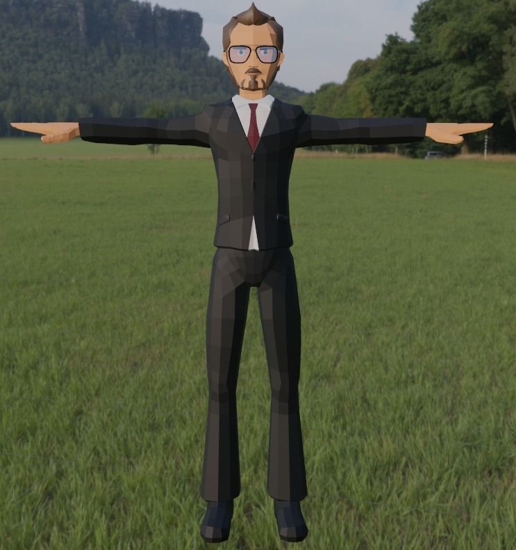3D model Tony Stark with Steve Rogers from Age of Ultron VR / AR / low ...