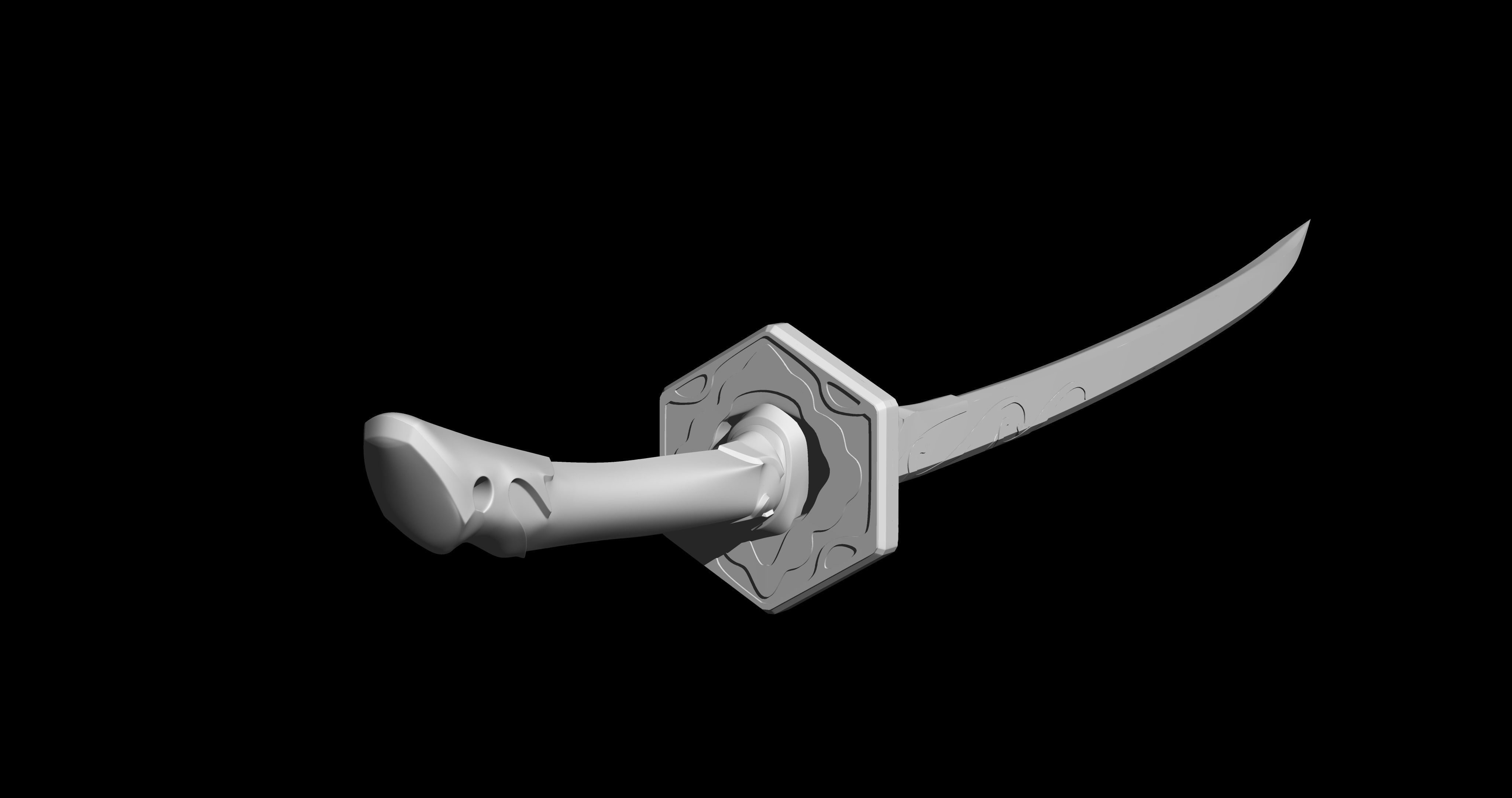 genshin impact ayato skill sword 3D model 3D printable | CGTrader