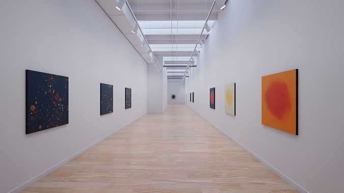 3D model Art Museum Gallery Interior 40 VR / AR / low-poly | CGTrader