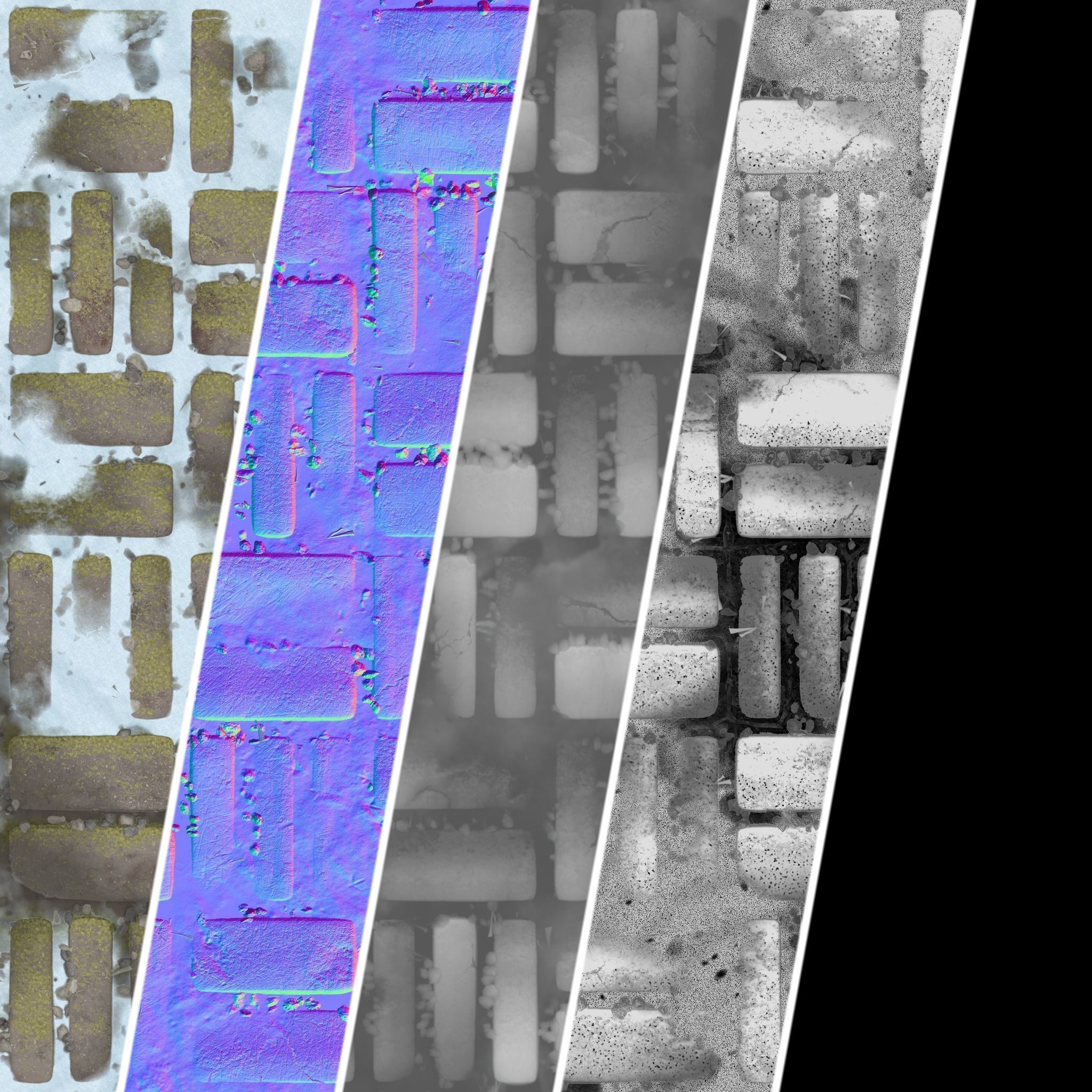 Texture Pavement Materials 30- Paving By Snow and Mud Pbr 4k Seamless ...