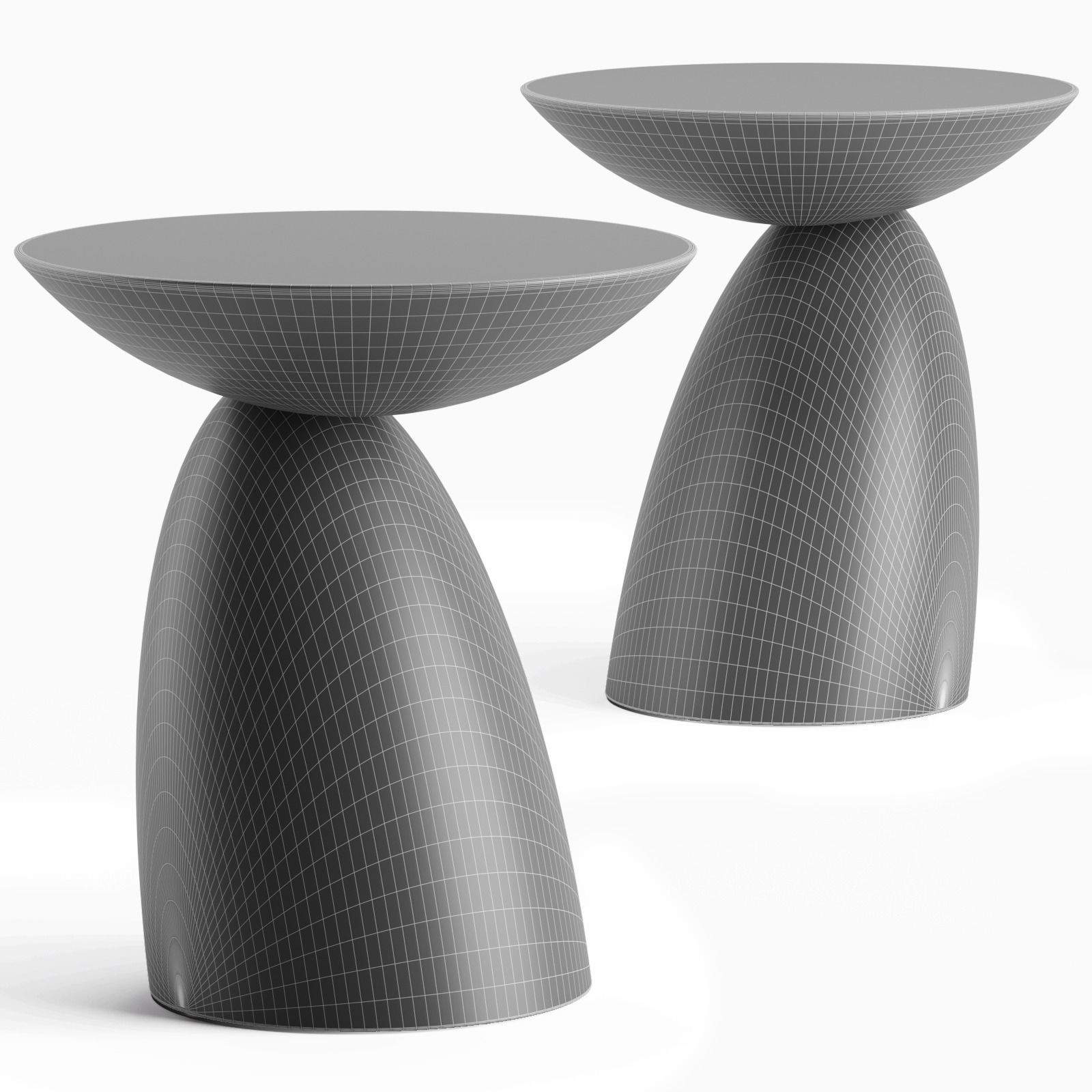 Wooden Parabel Side Tables 3D model | CGTrader