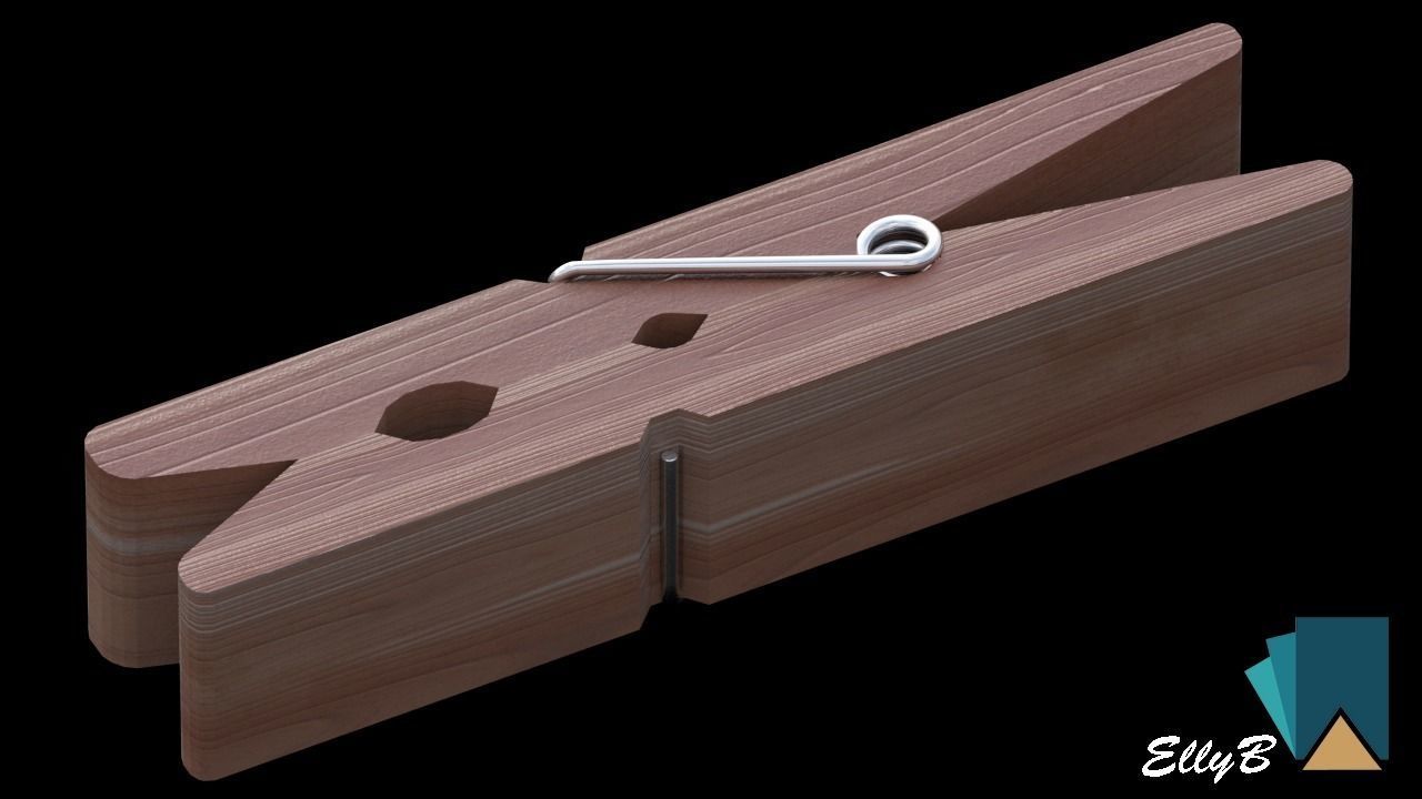 Simple clothespin 3D model | CGTrader