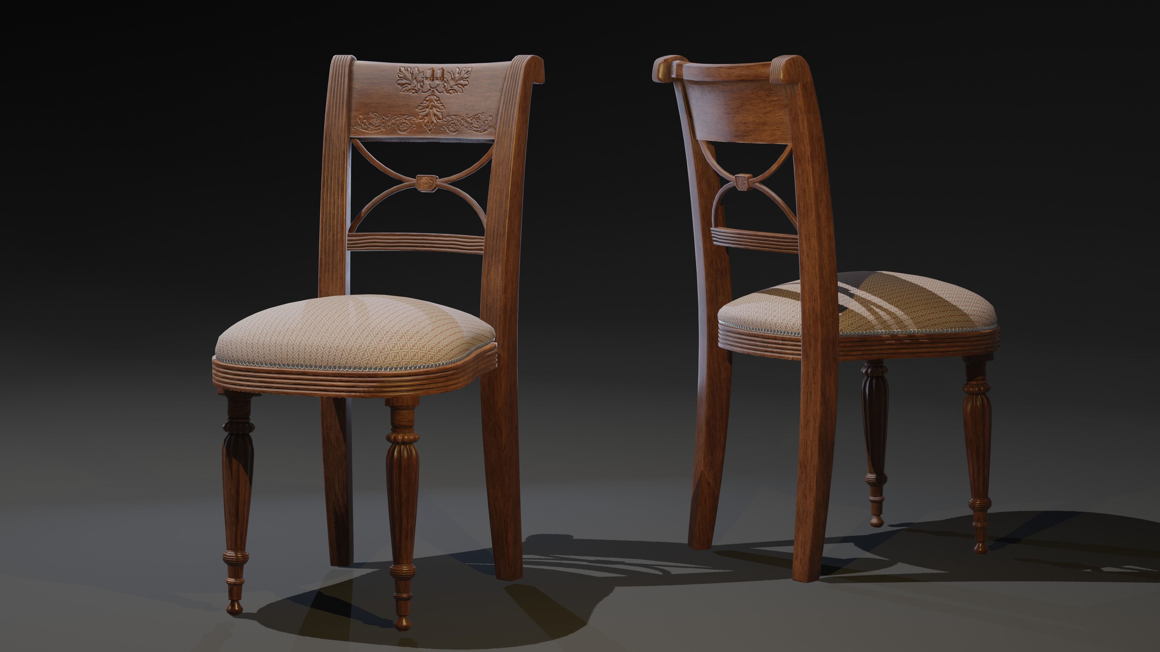 3D model Classic Vintage Chair Low-Poly VR / AR / low-poly | CGTrader