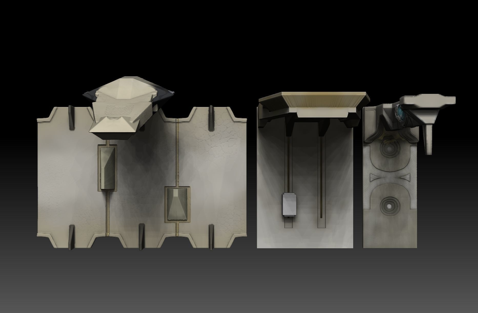 Scifi Egyptian Elements 3D model | CGTrader