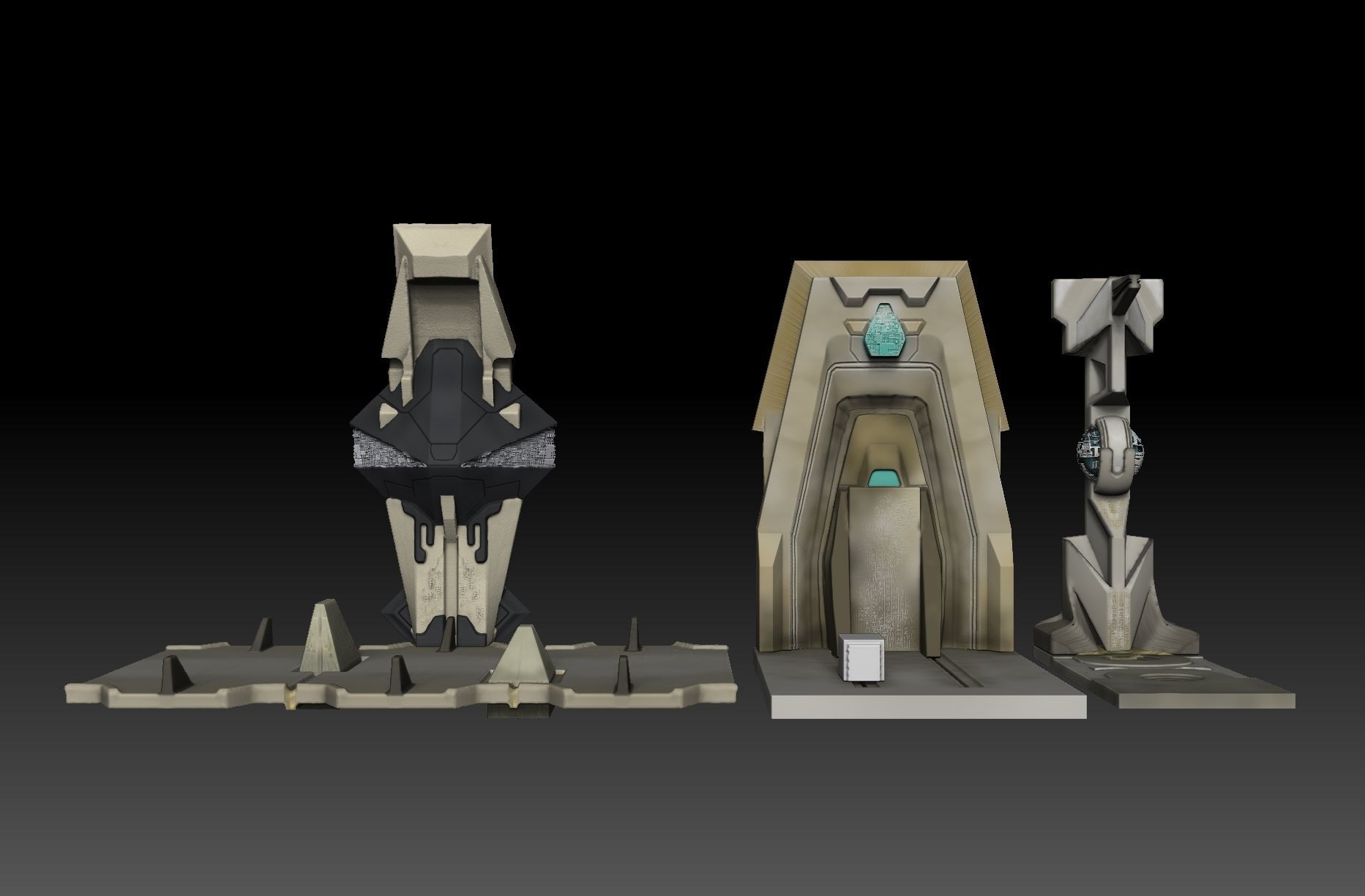 Scifi Egyptian Elements 3D model | CGTrader