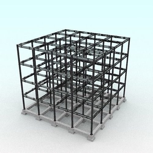 Steel-frame building 2 3D model | CGTrader