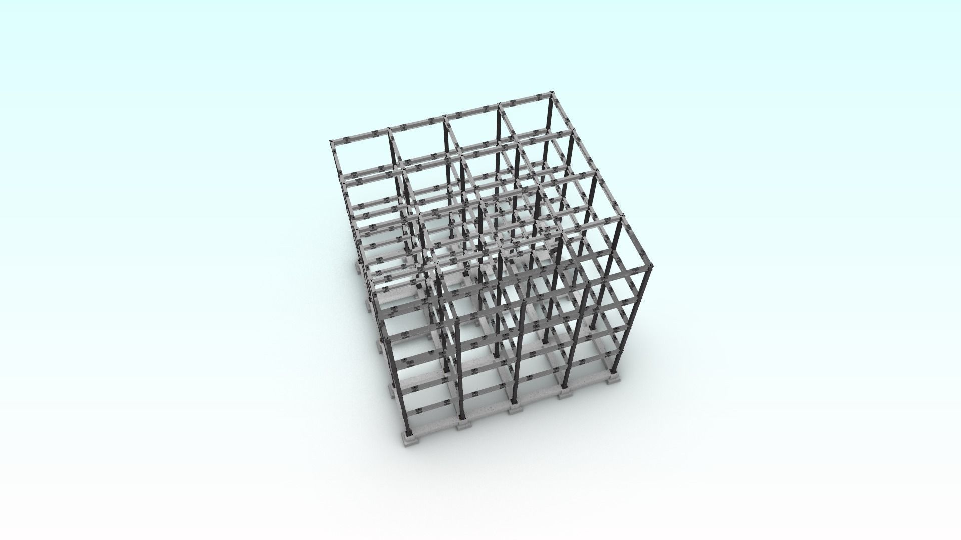Steel-frame building 2 3D model | CGTrader