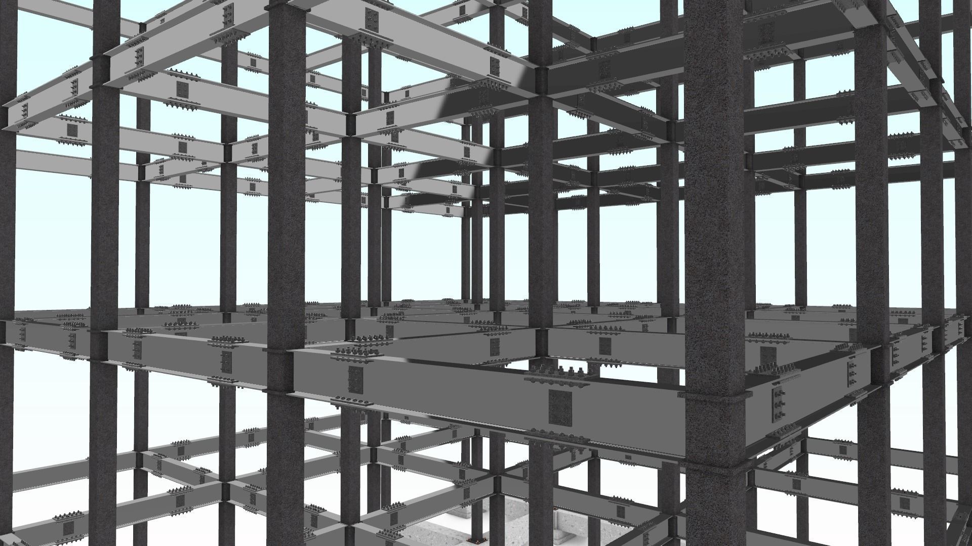 Steel-frame building 2 3D model | CGTrader