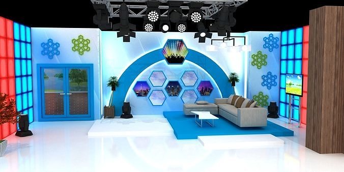 Tv News Program Virtual Studio 002 3D model | CGTrader