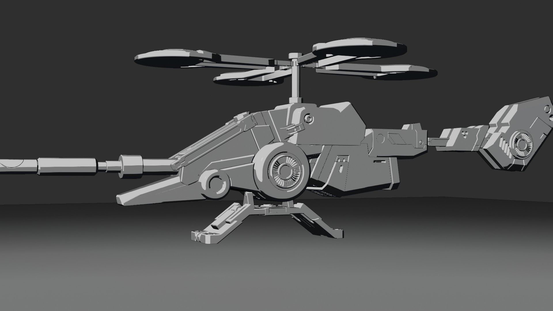 Sci-fi Fighter Helicopter 3D model | CGTrader