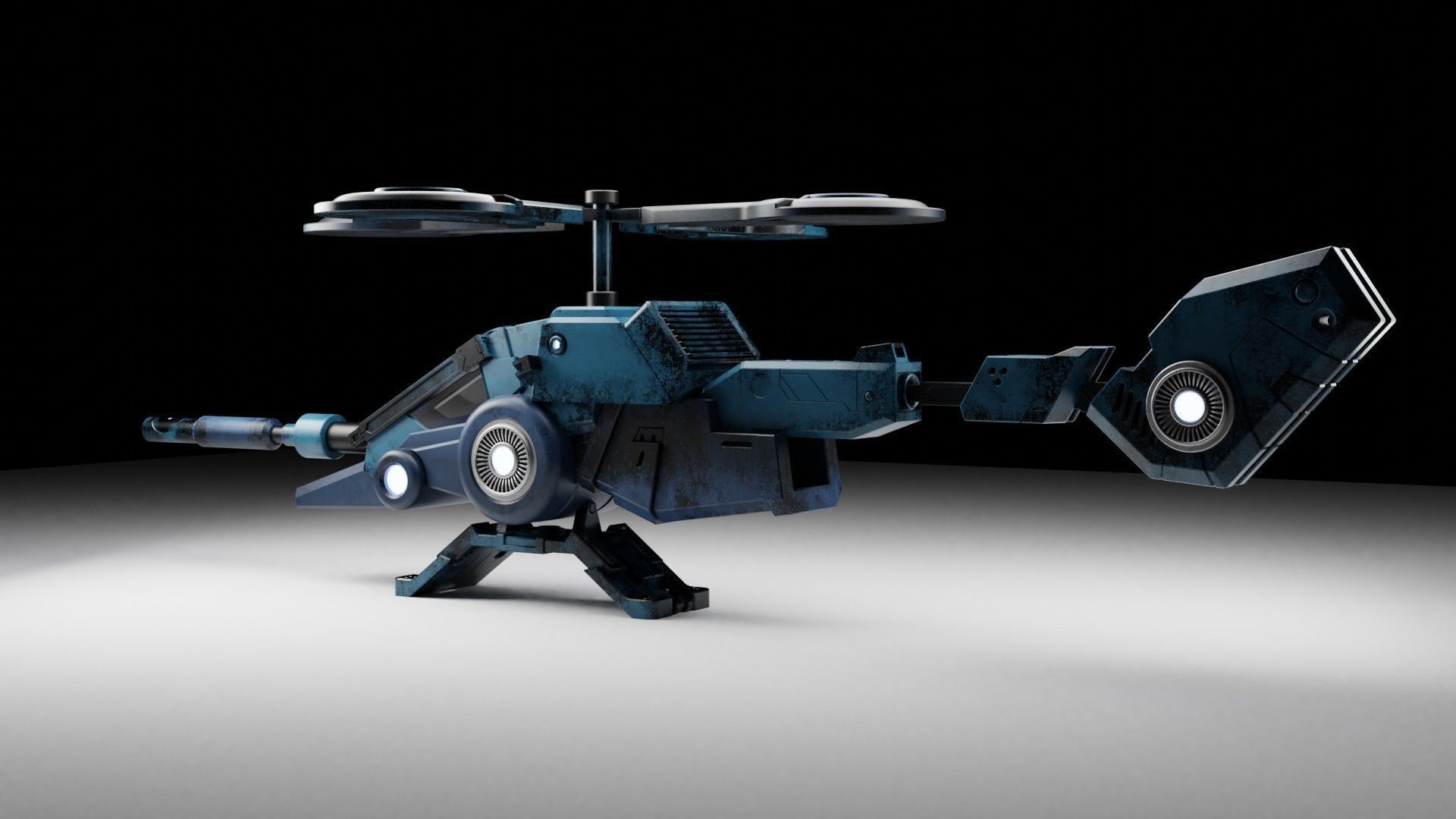 Sci-fi Fighter Helicopter 3D model | CGTrader