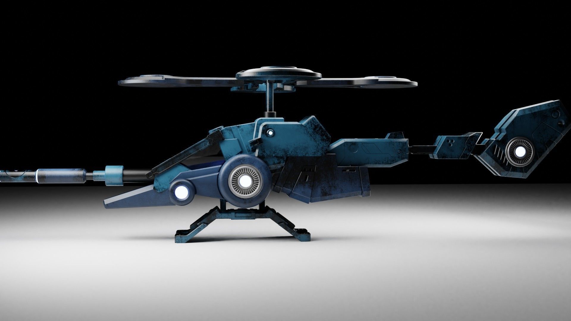 Sci-fi Fighter Helicopter 3D model | CGTrader