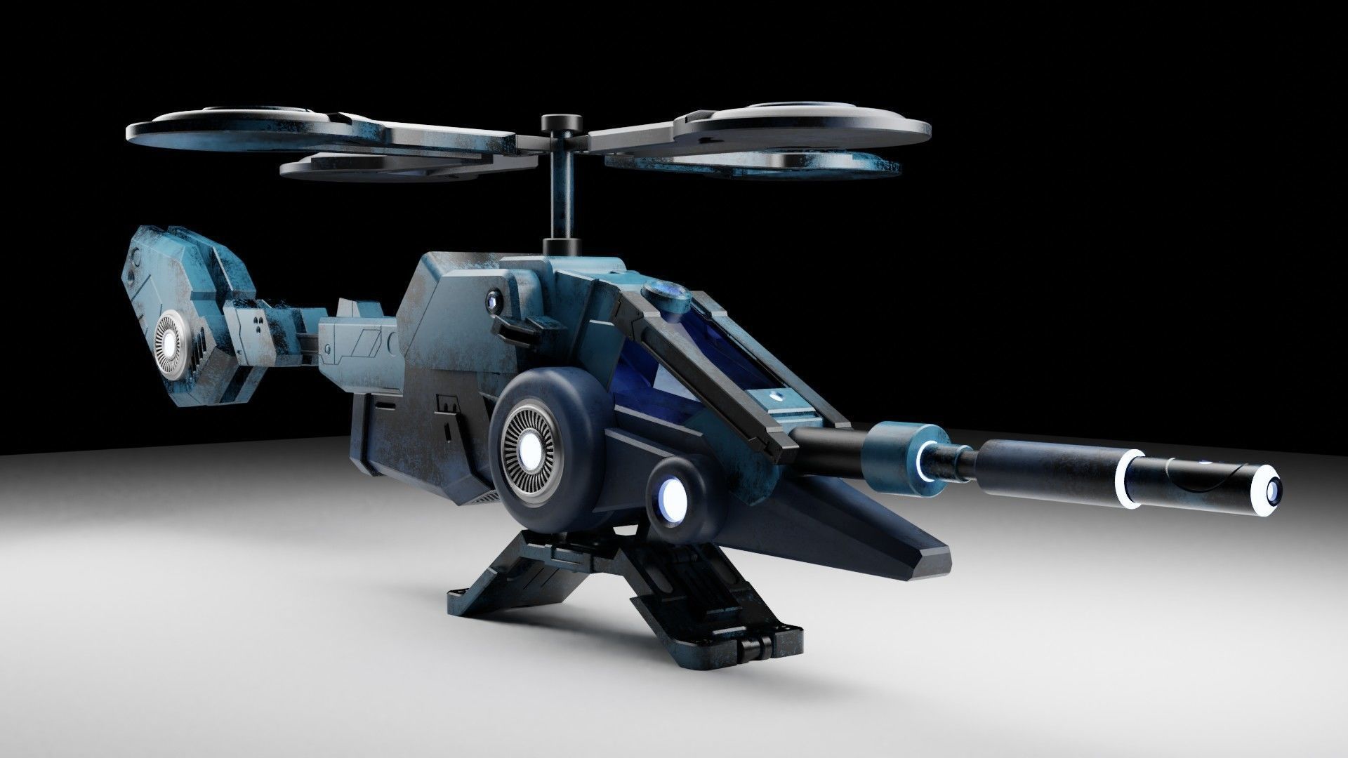 Sci-fi Fighter Helicopter 3D model | CGTrader